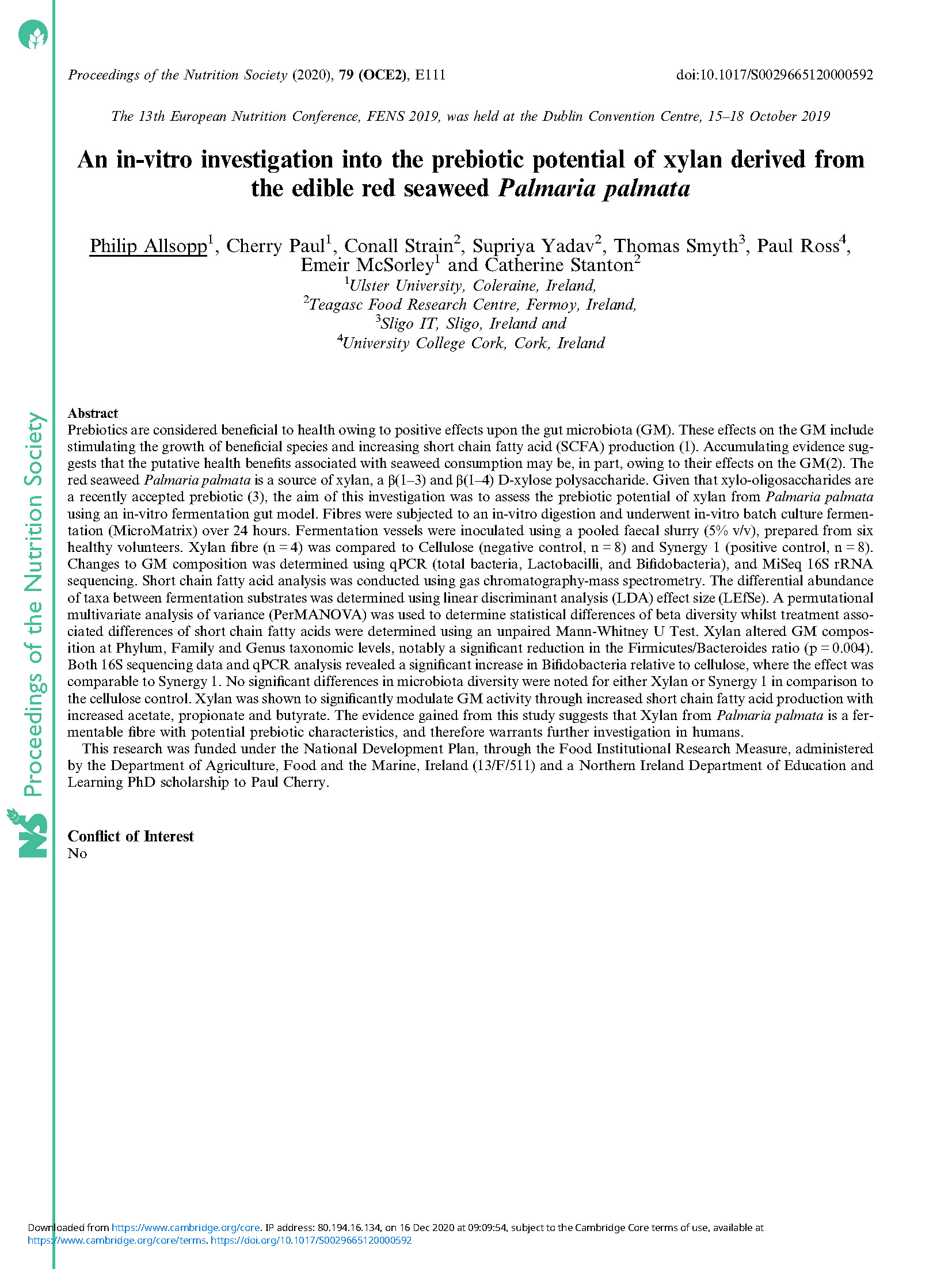 An in-vitro investigation into the prebiotic potential of xylan derived ...