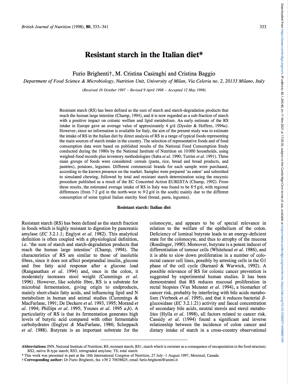 Resistant starch in the Italian diet - The Sourdough School