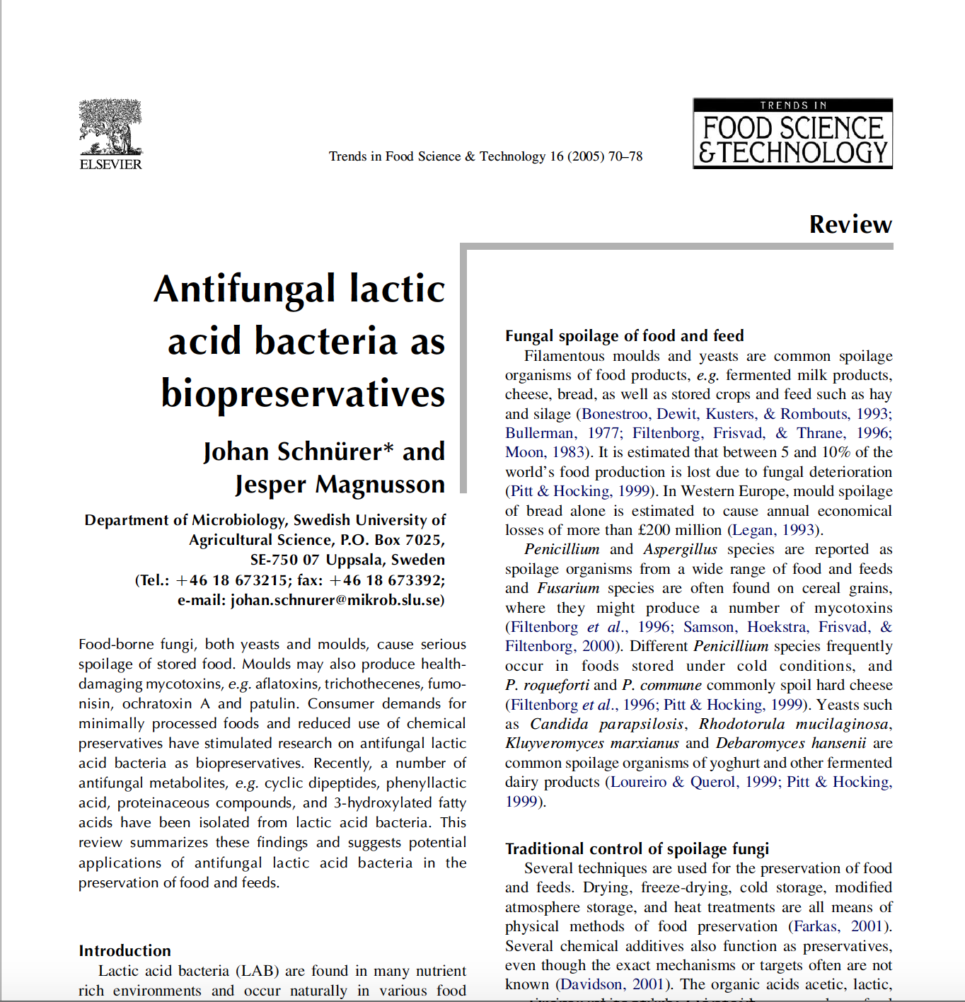 The potential to use lactic acid bacteria as a biopreservative