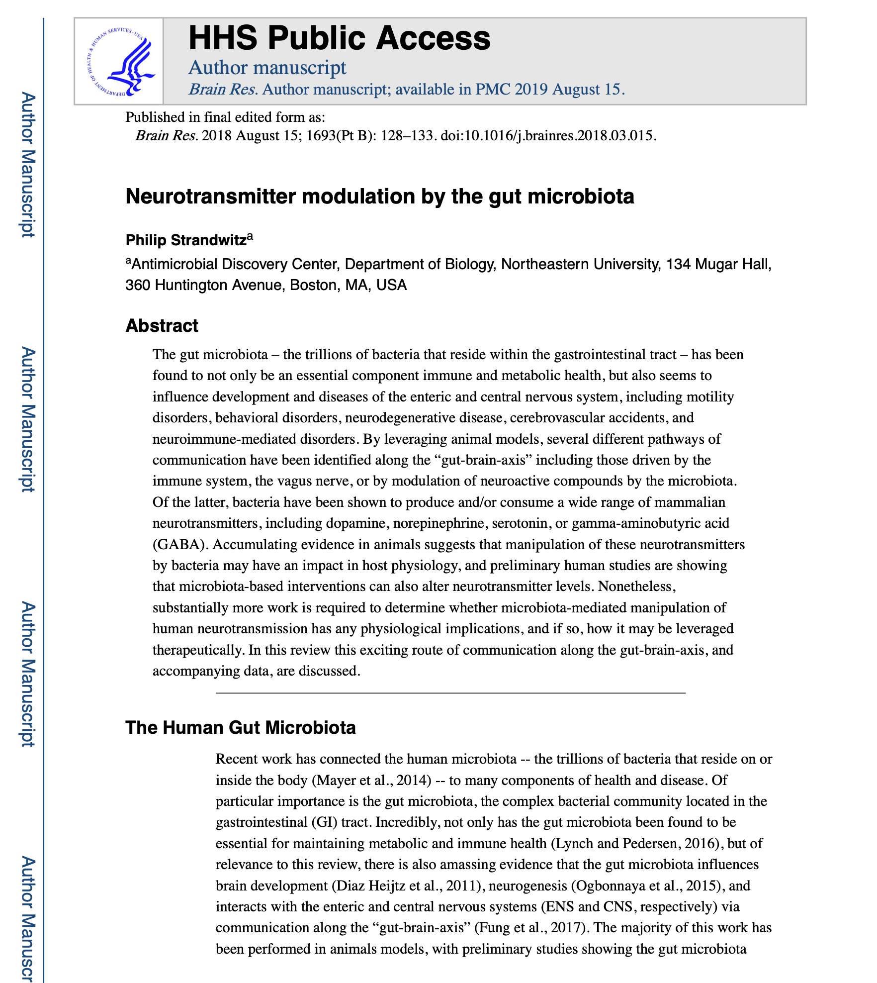 Neurotransmitter modulation by the gut microbiota - The Sourdough School