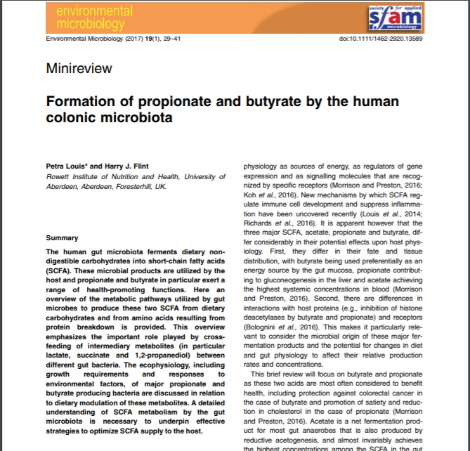 Formation of propionate and butyrate by the human colonic microbiota ...