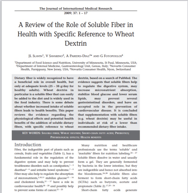 A review of the role of soluble fiber in health with specific reference ...