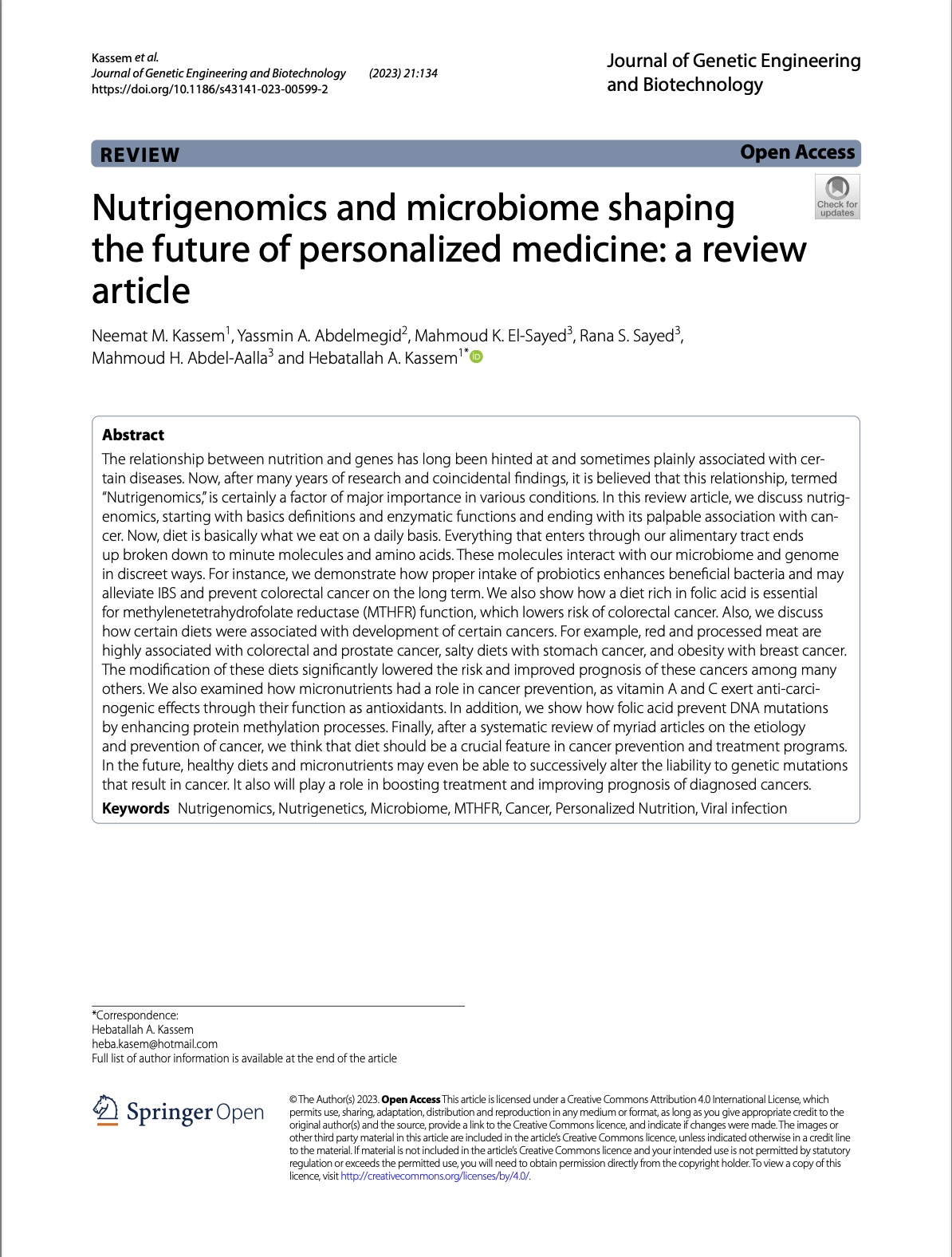 Nutrigenomics and microbiome shaping the future of personalized ...
